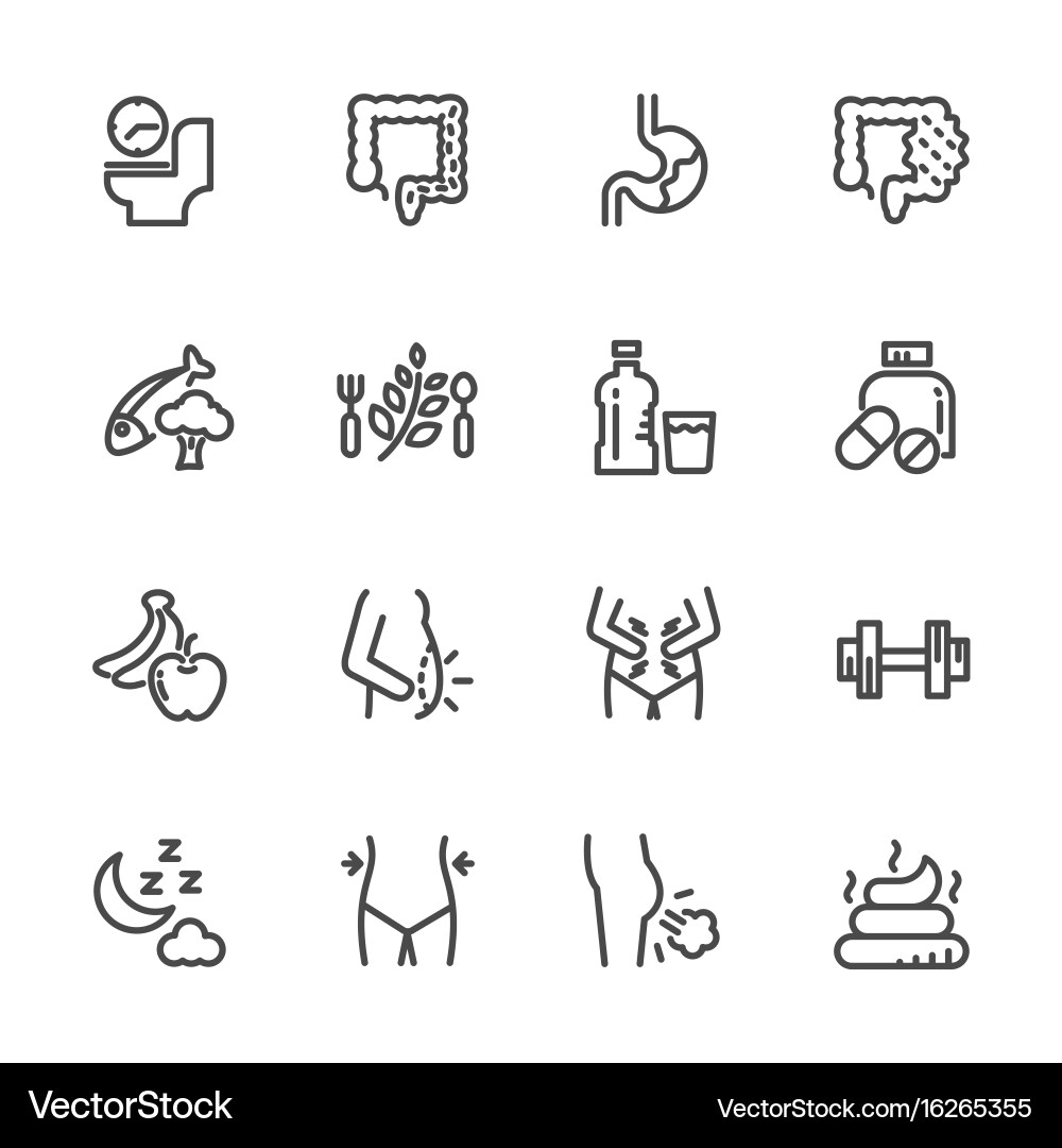 Cause effect and prevention of constipation Vector Image