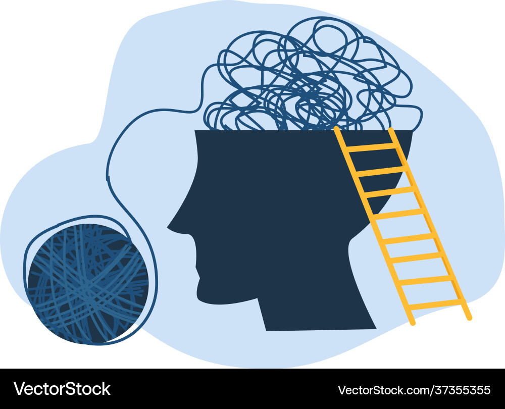 Confused thoughts in head psychological problems Vector Image
