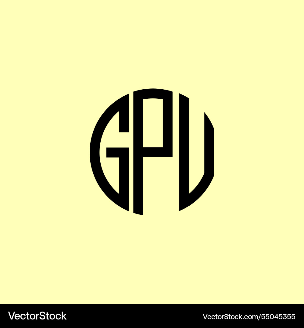 Creative rounded initial letters gpu logo Vector Image