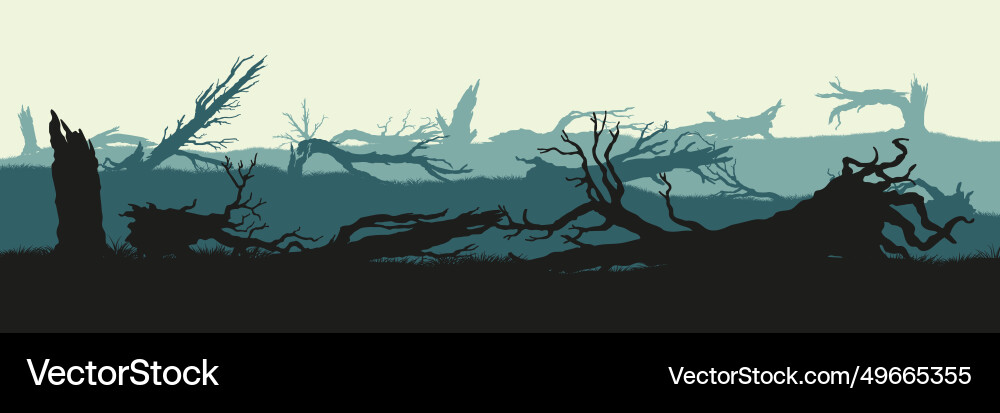 Destroyed Forest Landscape Royalty Free Vector Image