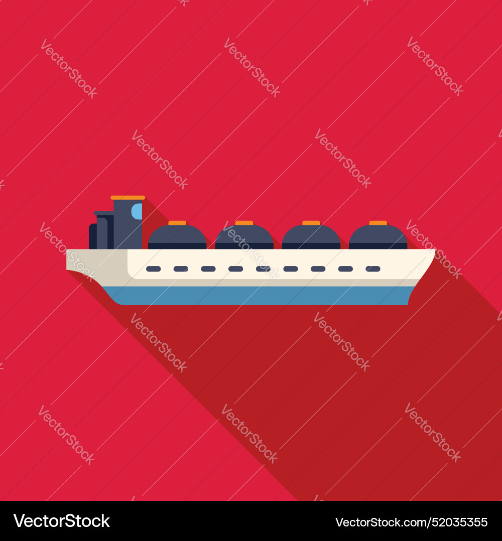 Large gas tanker ship transporting liquefied Vector Image