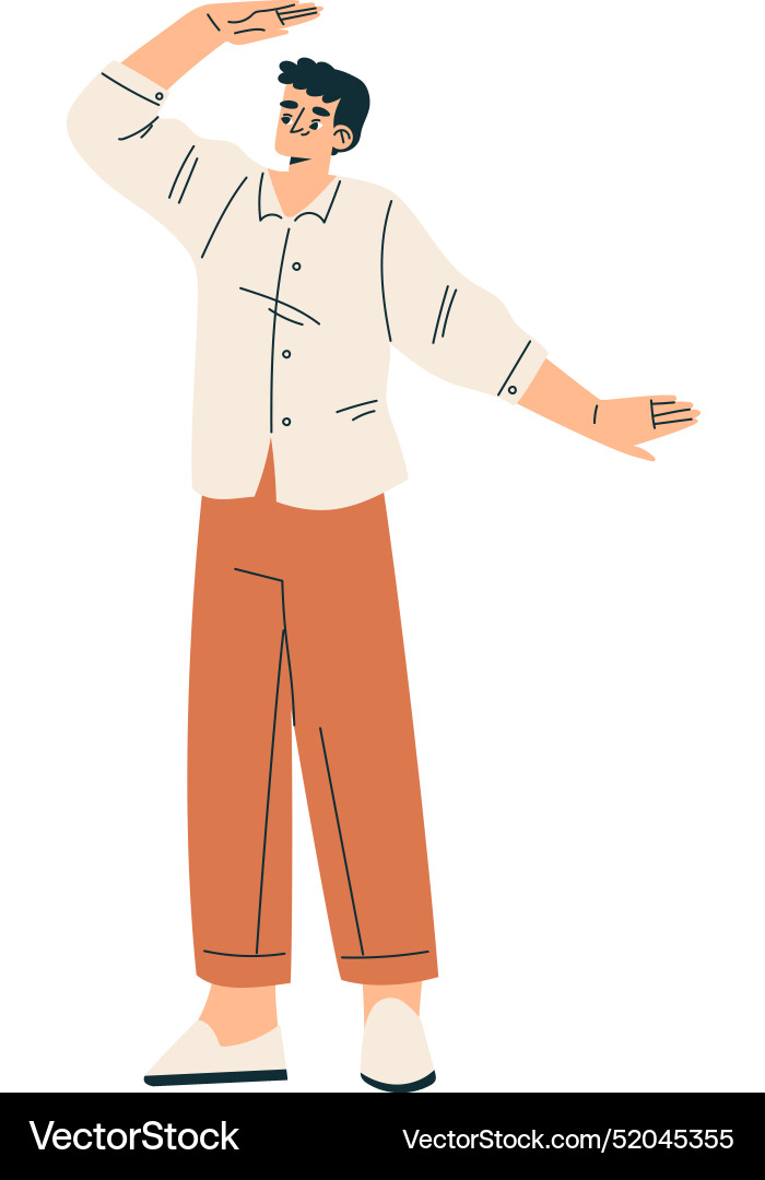 Look to future with man character view horizon Vector Image