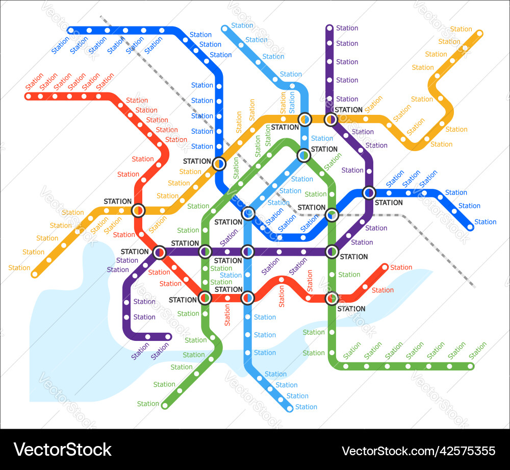 Metro underground subway transport system map Vector Image