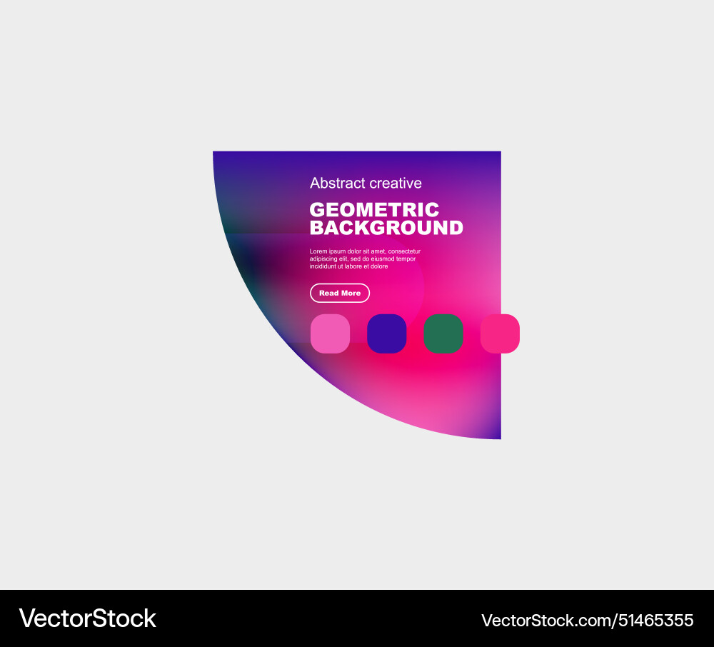 Round triangle and square composition Royalty Free Vector