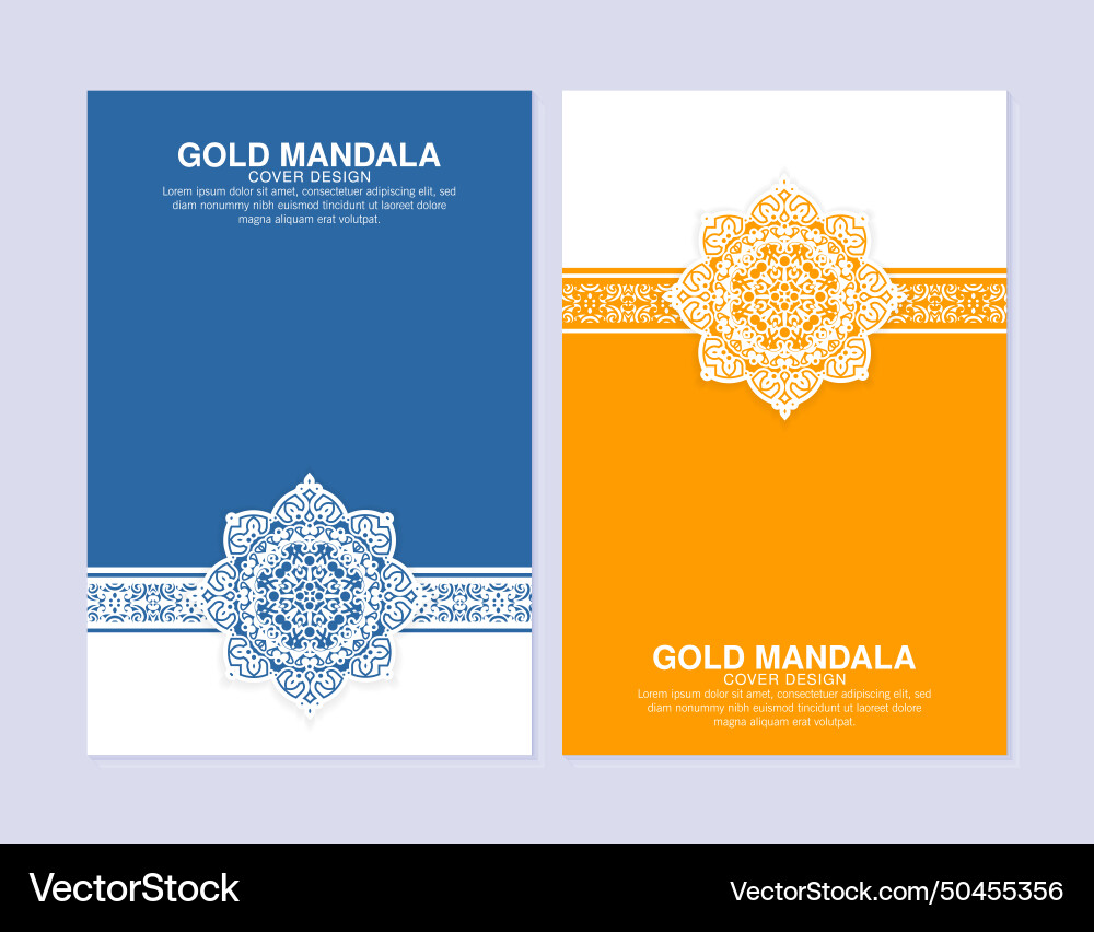 Colorful mandala cover design template Royalty Free Vector
