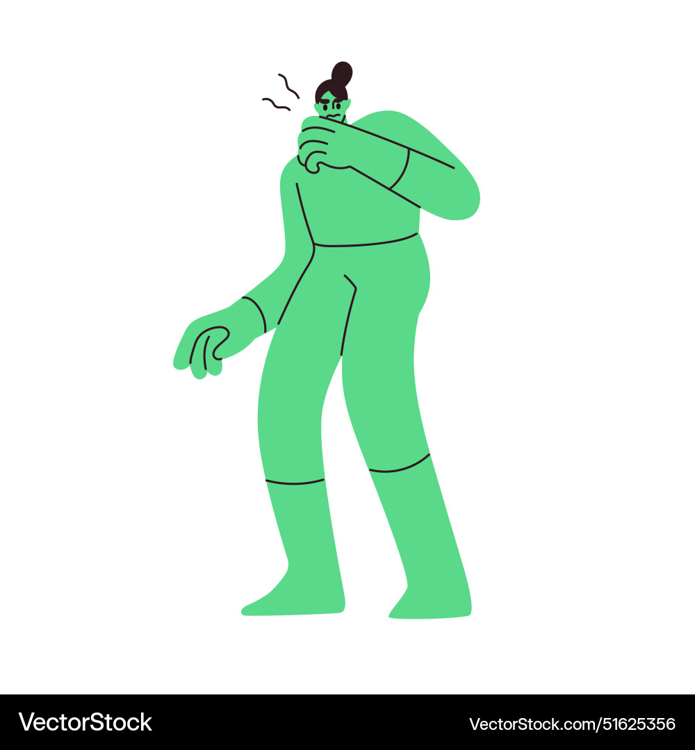 Disgusted expression green character dislike Vector Image
