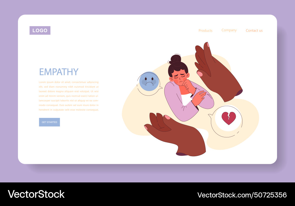 Empathy web banner or landing page black female Vector Image