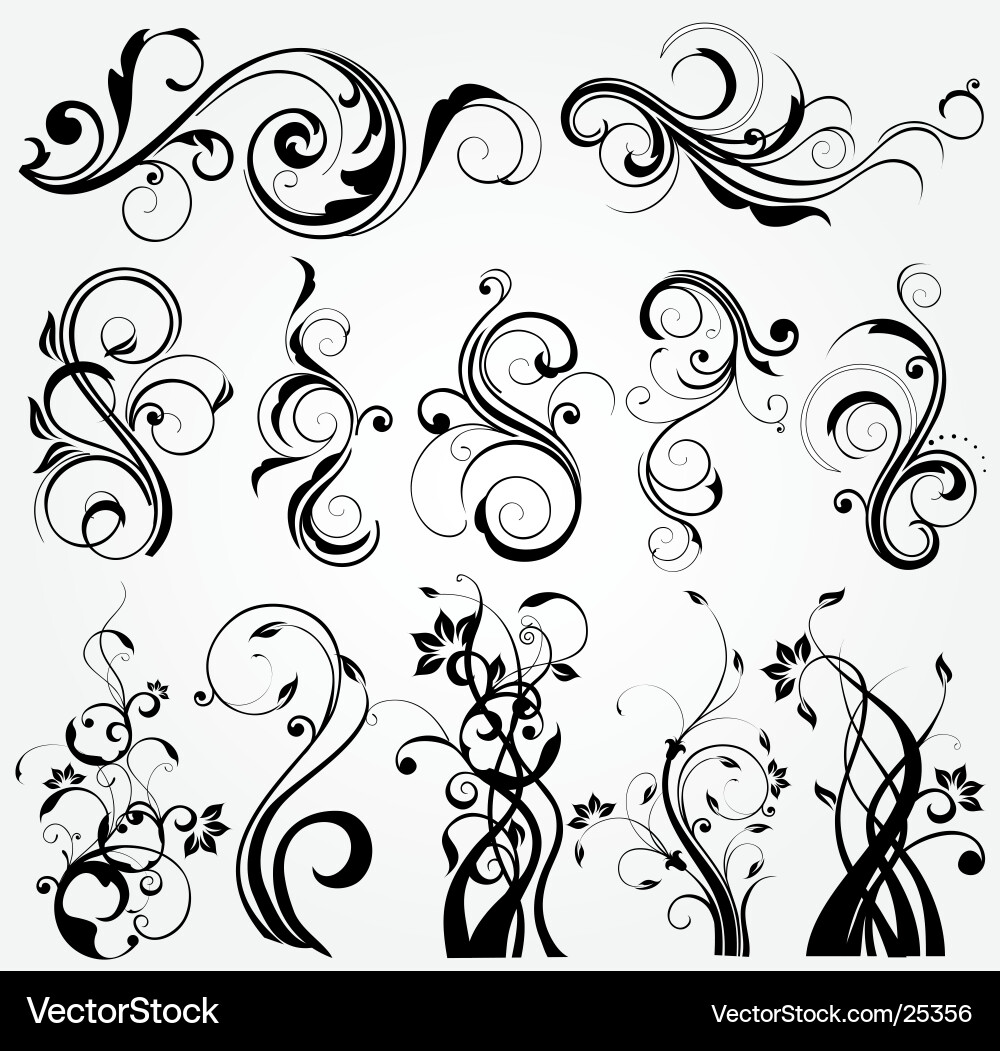 Floral Embellishment Vector Images (over 7,700)