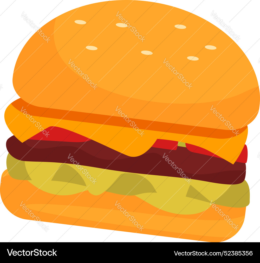 Fresh cheeseburger with lettuce tomato beef Vector Image