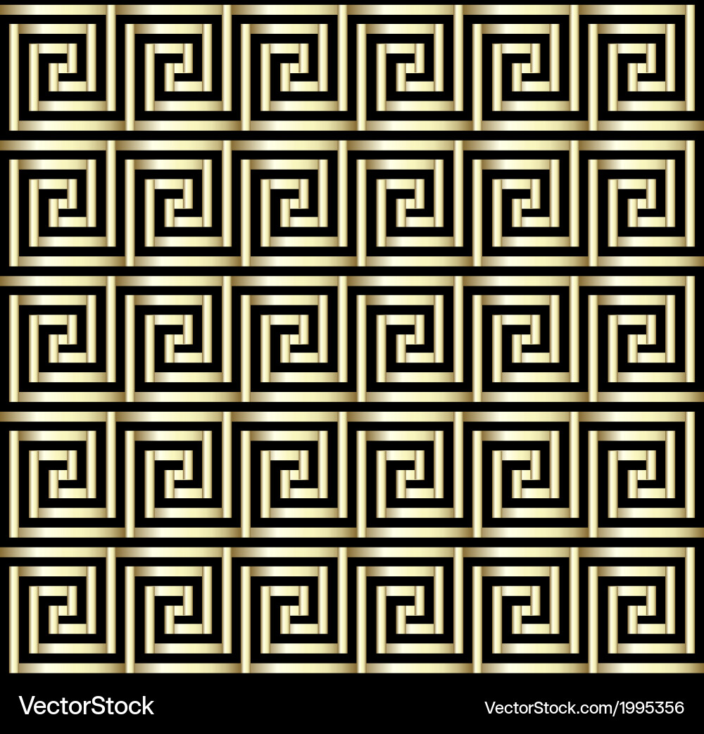 Greek key gold design Royalty Free Vector Image