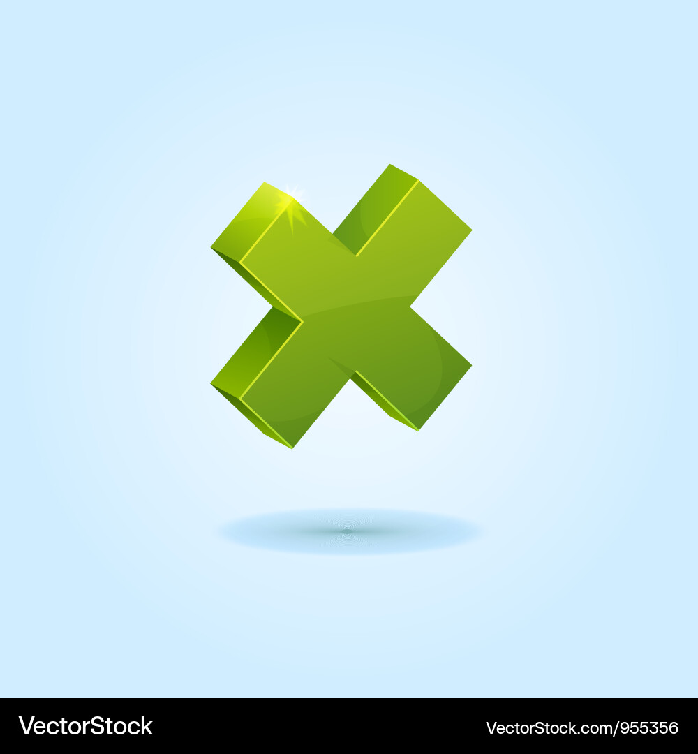 Green X Mark Symbol Royalty Free Vector Image - VectorStock