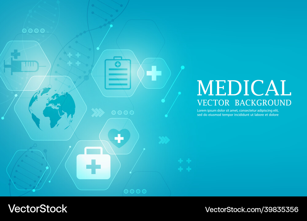 Modern medical technology blue background Vector Image