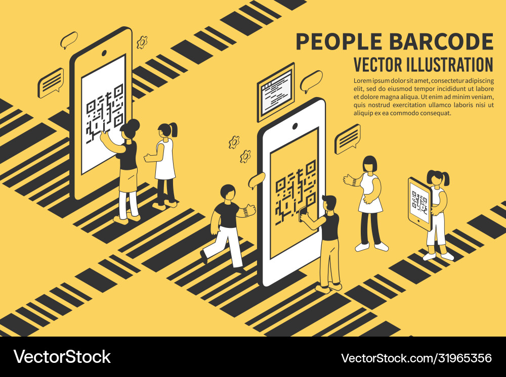 People barcode Royalty Free Vector Image - VectorStock