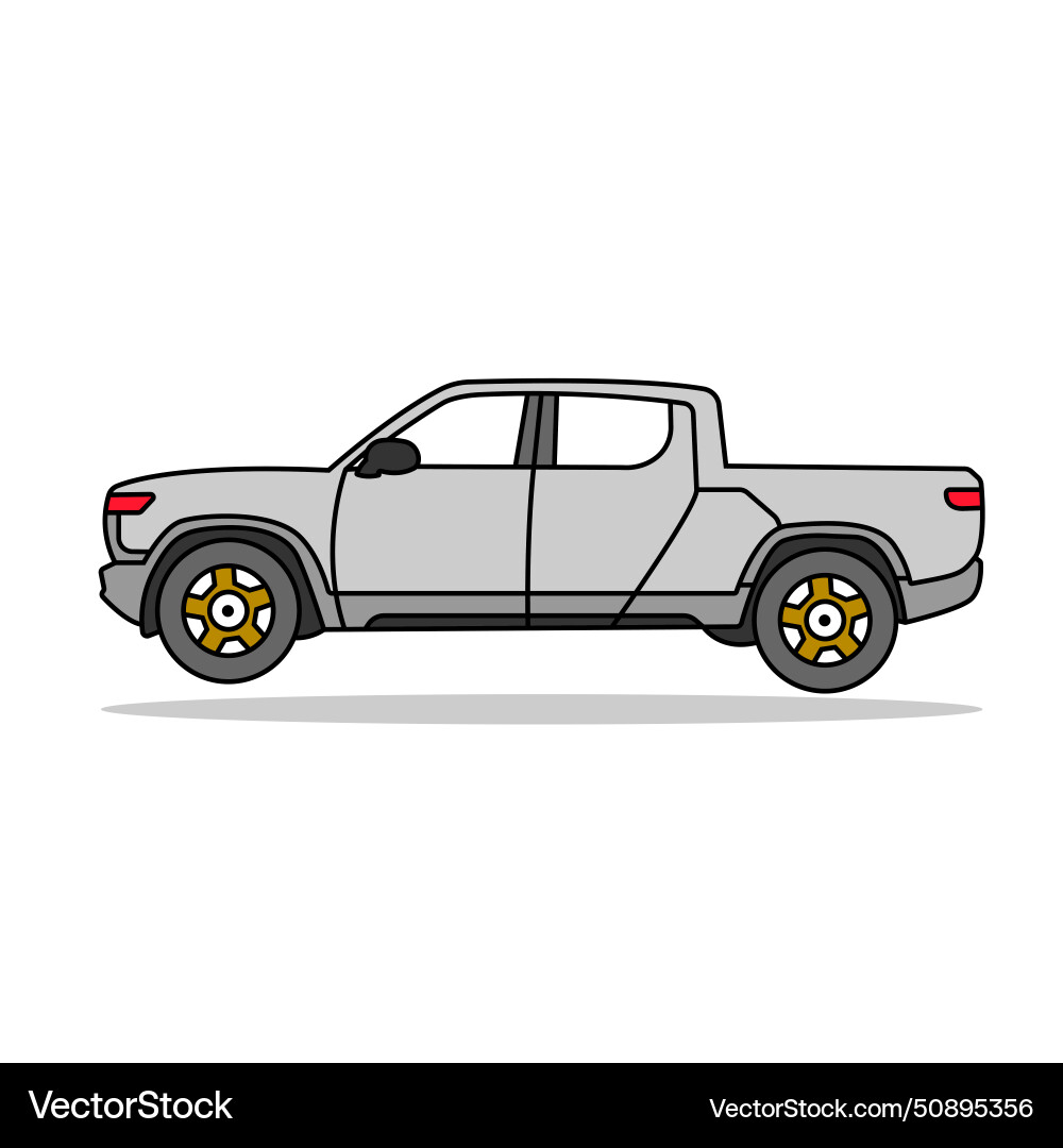 Pickup double cab truck template isolated Vector Image