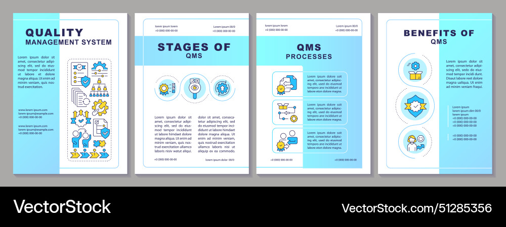 Quality management system brochure template Vector Image