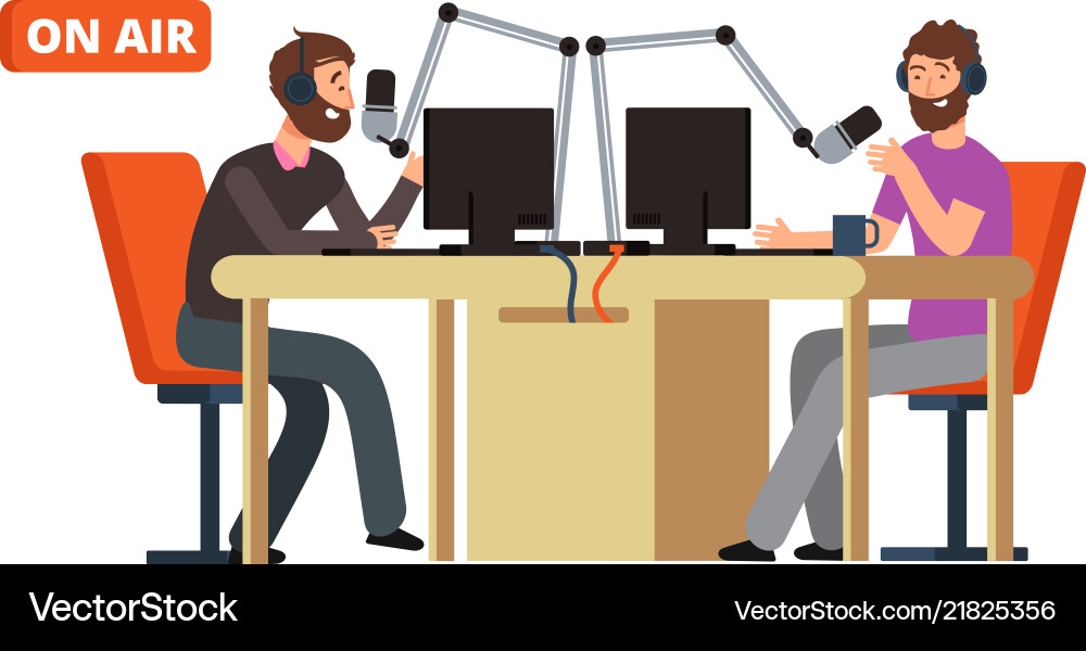 Radio show broadcasting dj talking Royalty Free Vector Image