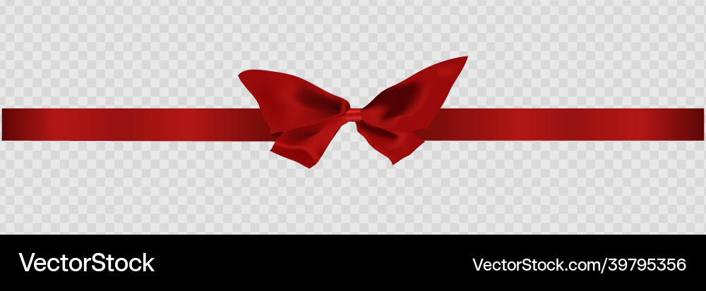 Realistic red bow and ribbon isolated Royalty Free Vector