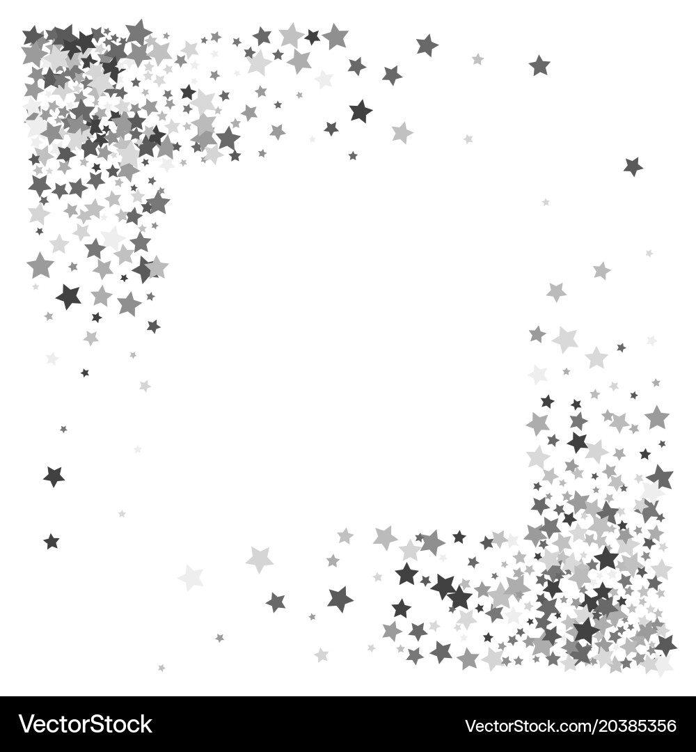 Silver Star Border Frame Royalty Free Vector Image