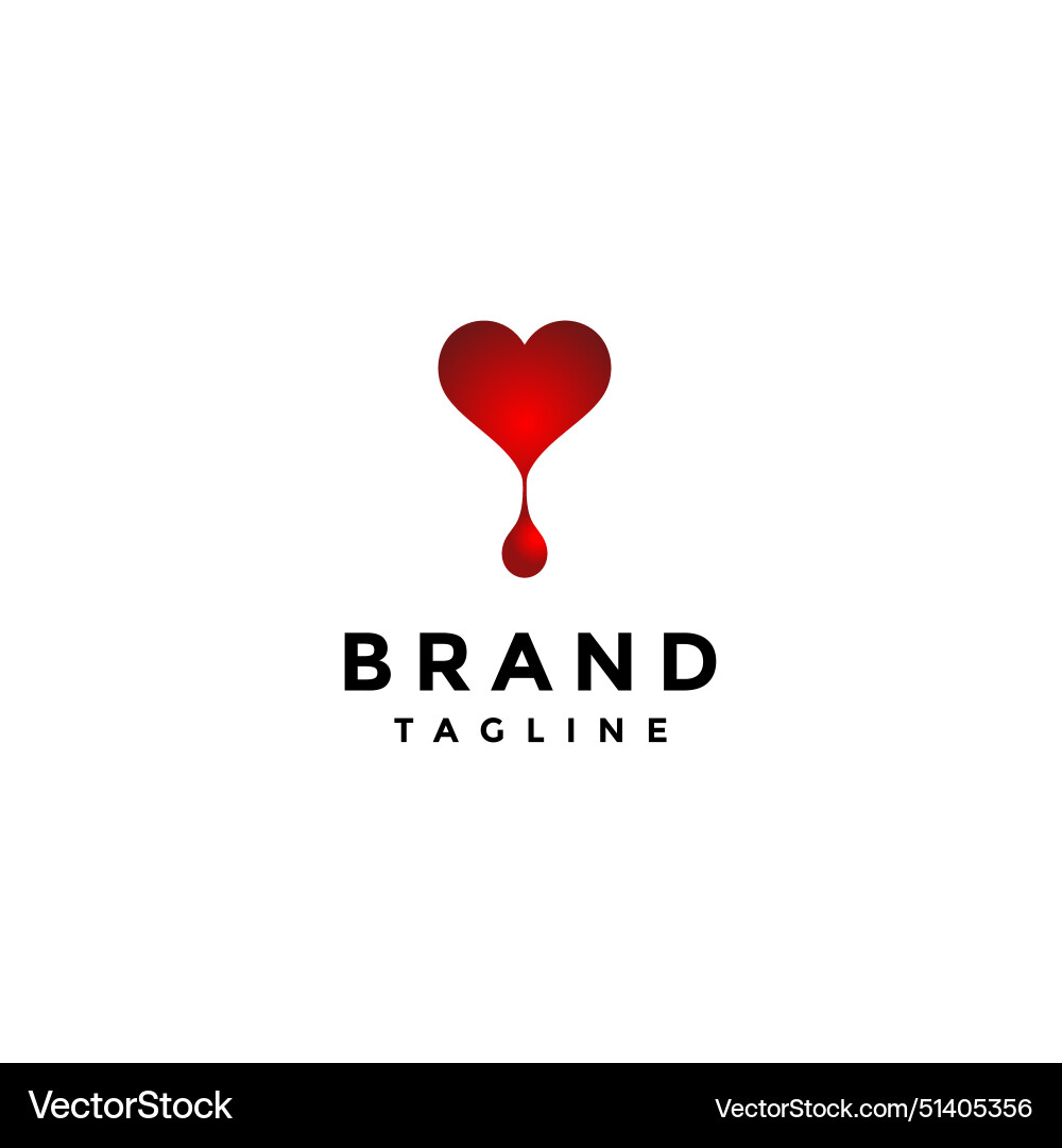 Simple drops of love logo design Royalty Free Vector Image