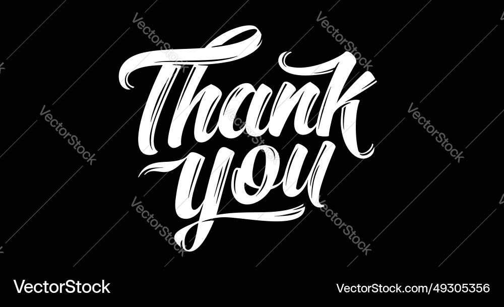 Thank you hand lettering Royalty Free Vector Image