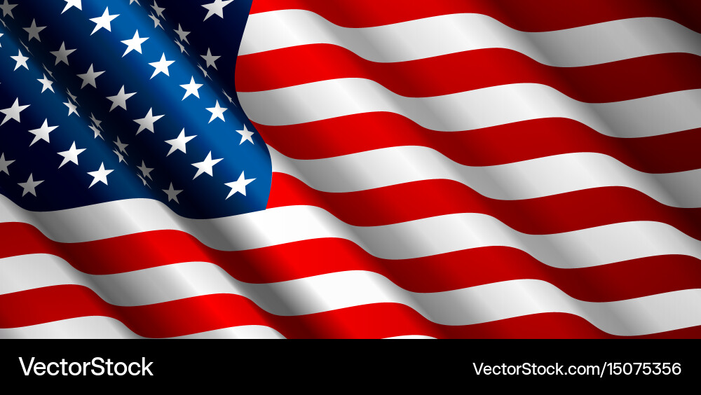 Realistic American Flag Vector Images (over 3,500)
