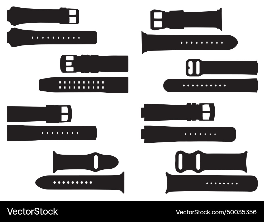 Watch straps silhouette art Royalty Free Vector Image