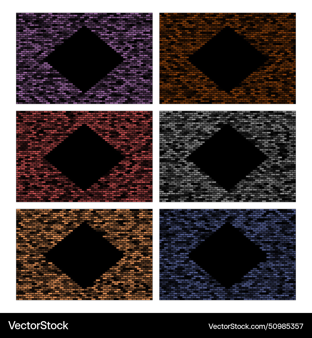 Brick wall with hole abstract background Vector Image