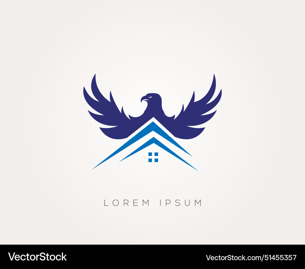 Eagle home logo and property housing design Vector Image