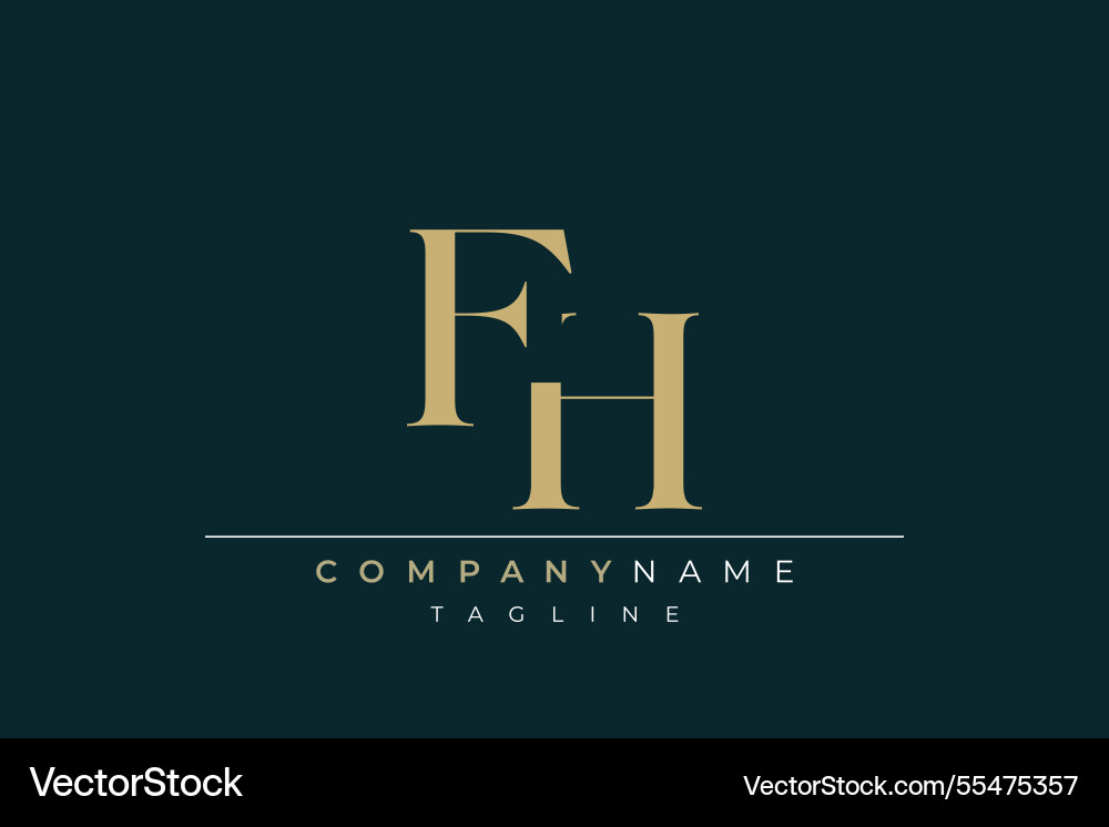 Fh abstract logo design Royalty Free Vector Image