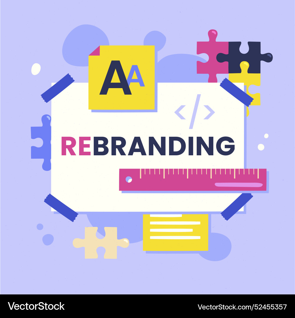 Flat design rebranding Royalty Free Vector Image