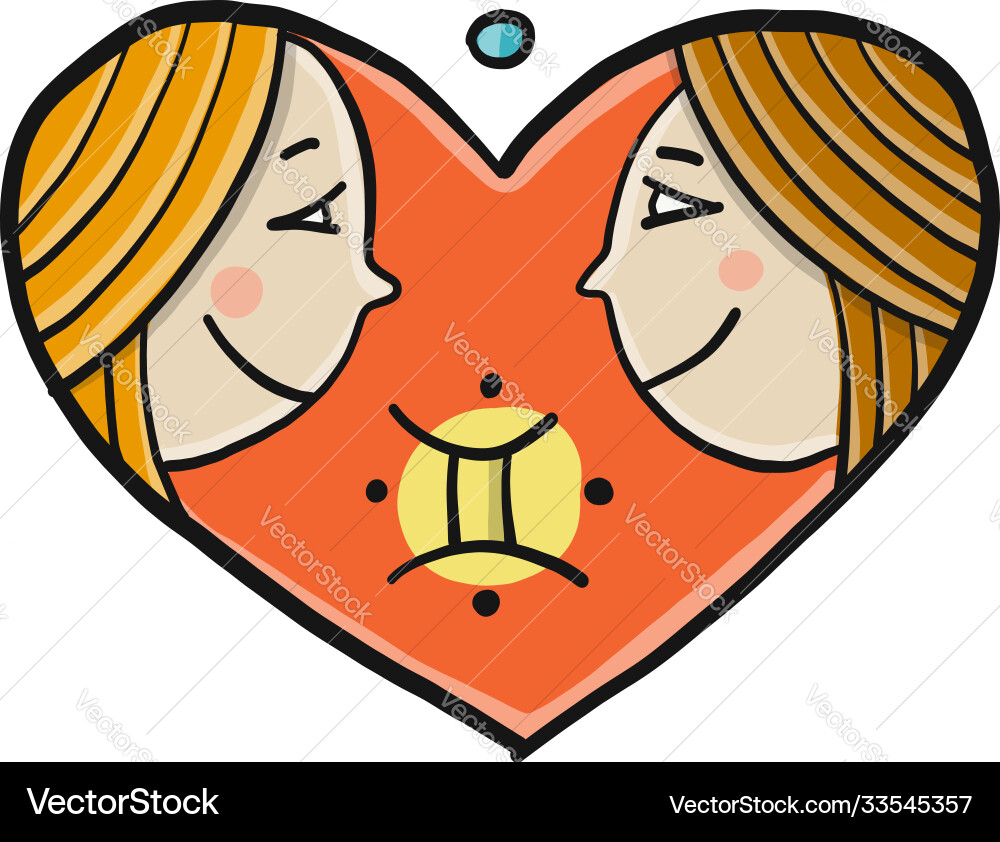 Gemini zodiac sign element air Royalty Free Vector Image