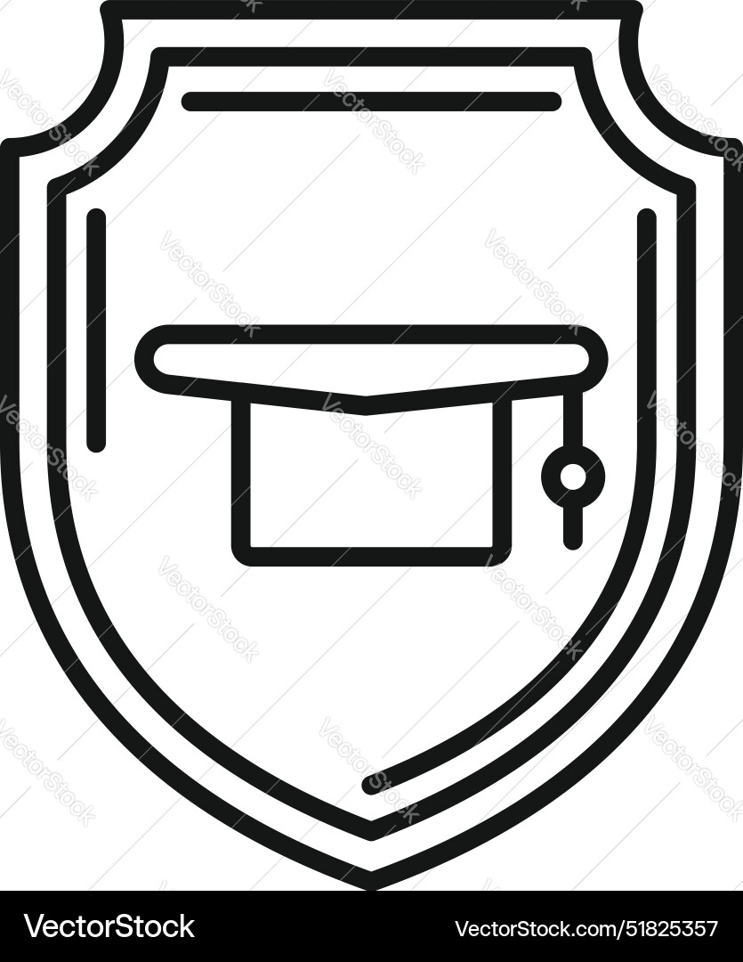 Graduation cap symbolising knowledge protection Vector Image