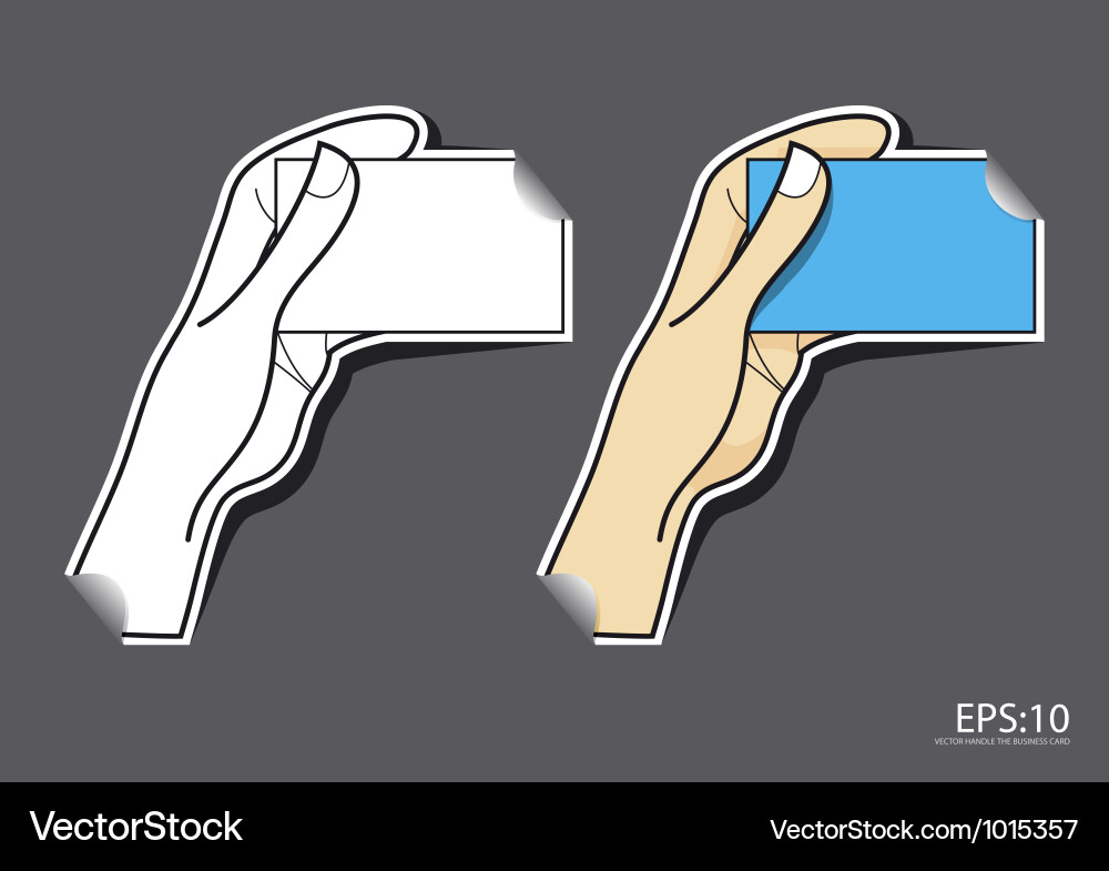 Hand card sticker Royalty Free Vector Image - VectorStock