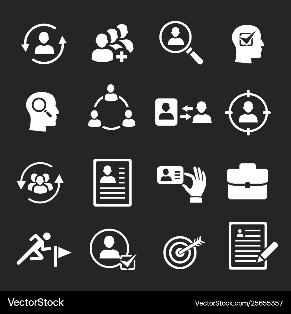 Headhunting icons set Royalty Free Vector Image