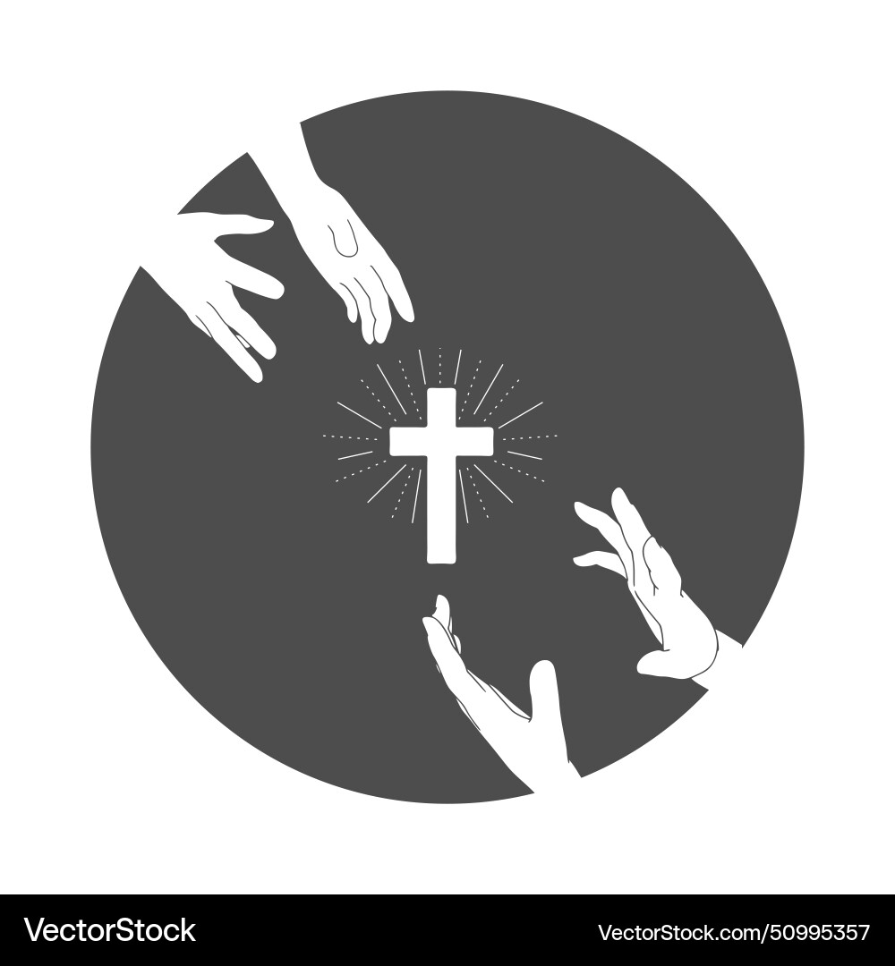 Human hands reaching out to one another almost Vector Image