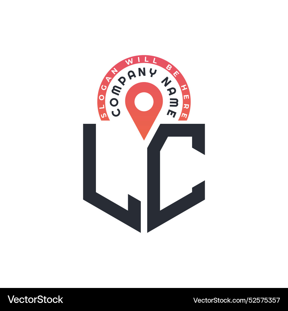 Lc location logo design for human resources Vector Image