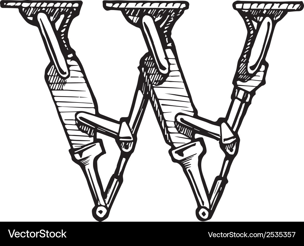 Letter w Royalty Free Vector Image - VectorStock