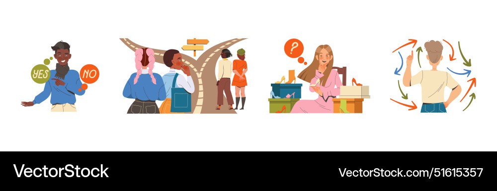 People character making their own choice choosing Vector Image