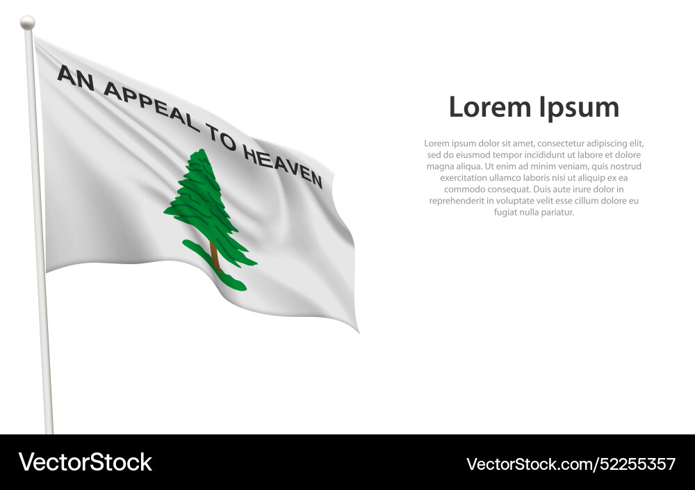 Pine tree flag waving on a white background Vector Image