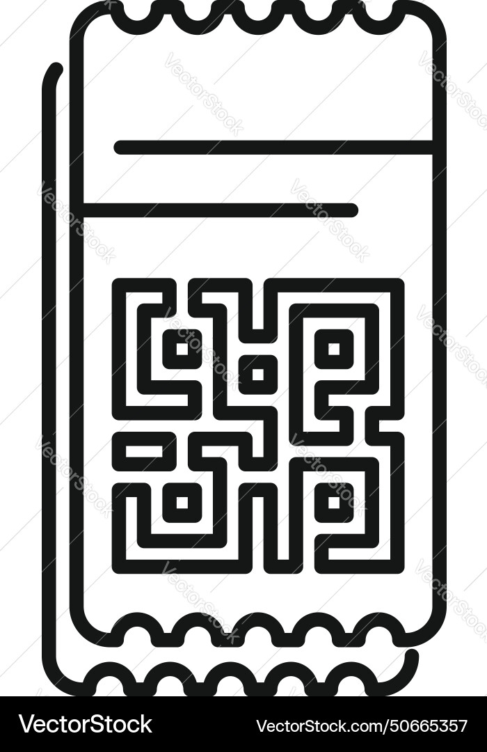 Promo qr code icon outline package rebate Vector Image