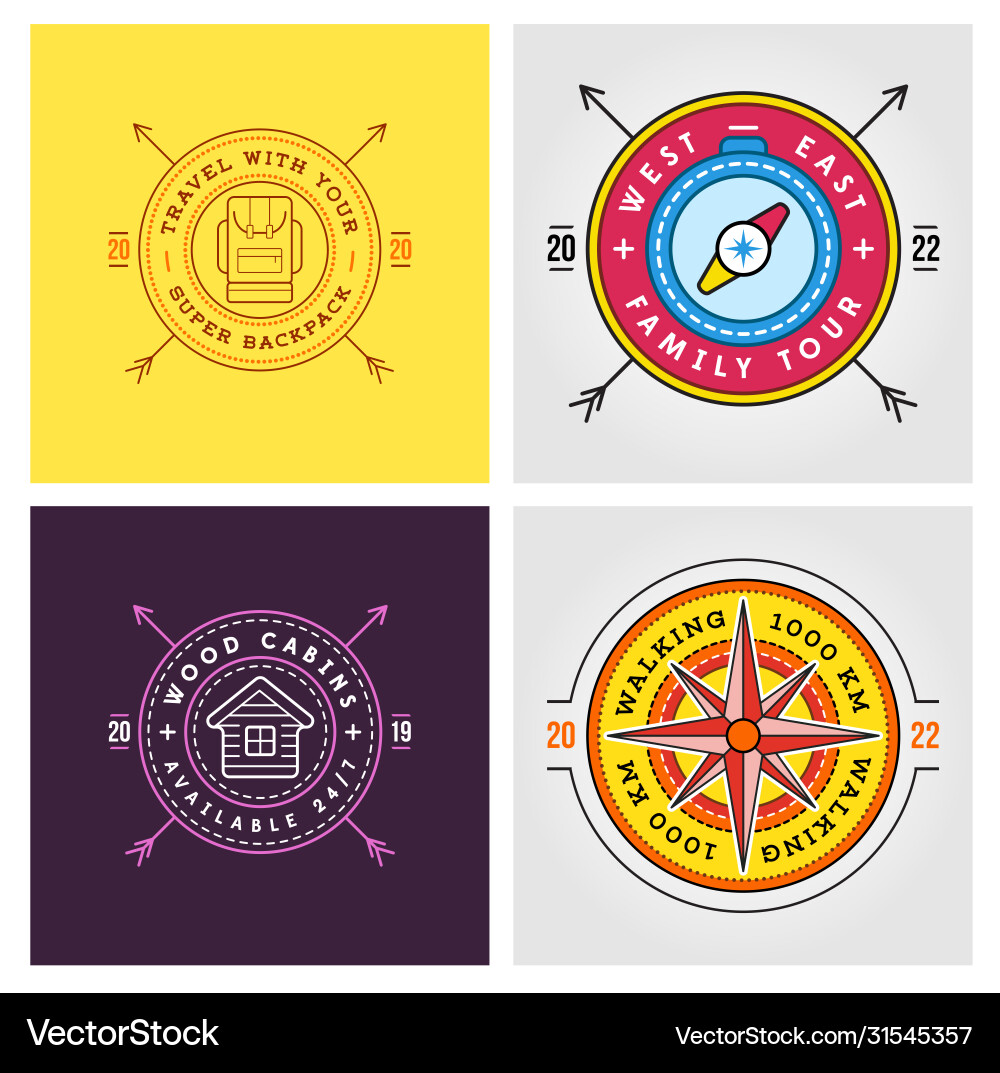 Set summer camp badges concept for shirt Vector Image