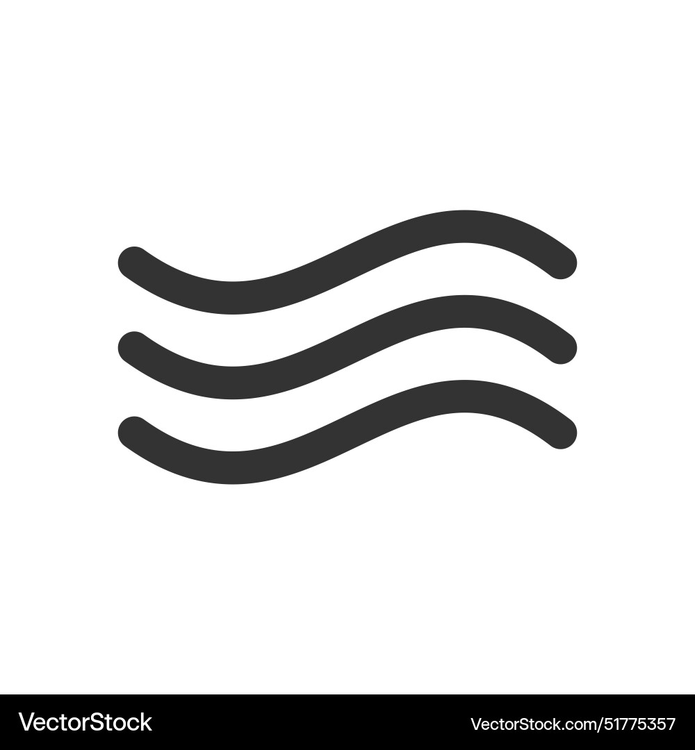 Water wave or wind flow icon isolated Royalty Free Vector