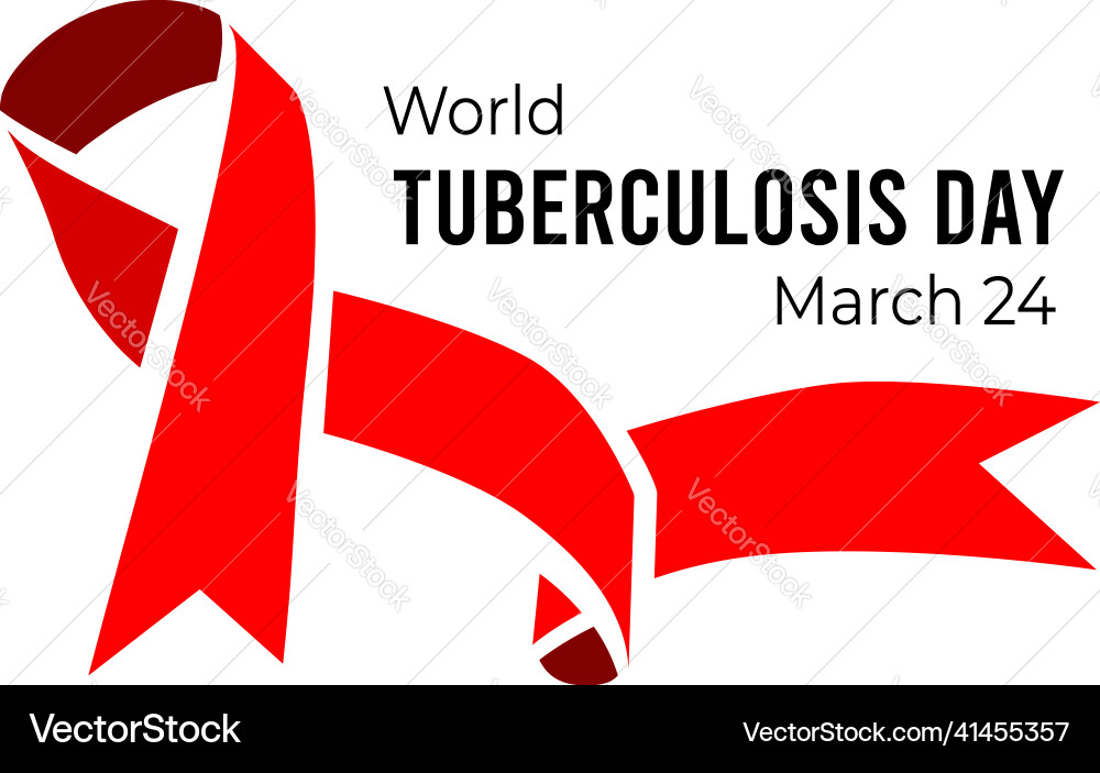 World tuberculosis day with ribbon Royalty Free Vector Image