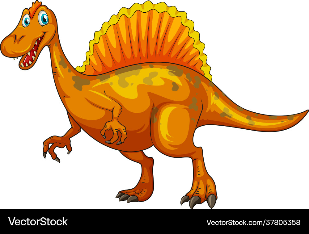A spinosaurus dinosaur cartoon character Vector Image