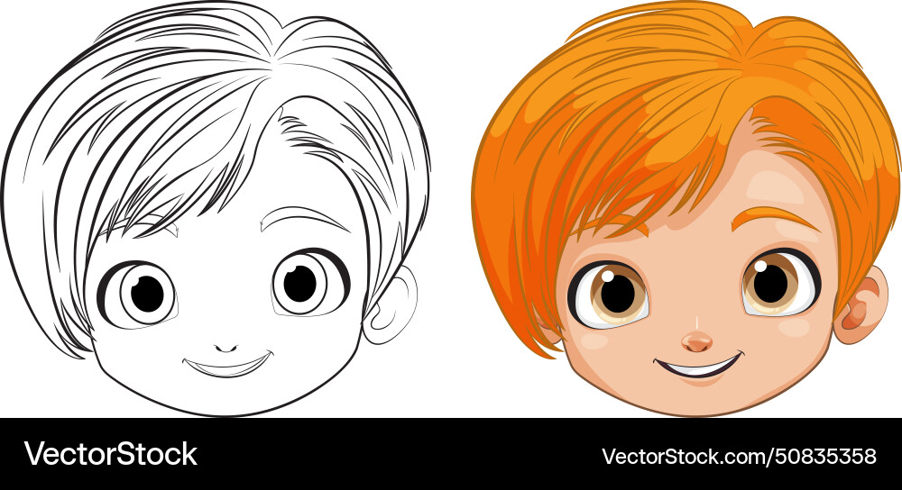 Black and white colored boy Royalty Free Vector Image