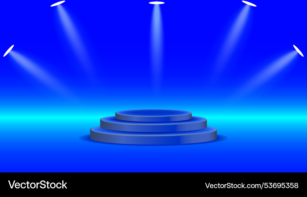 Blue podium with spotlight for show Royalty Free Vector