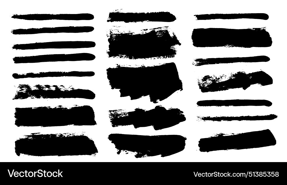 Brush strokes set of text boxes Royalty Free Vector Image