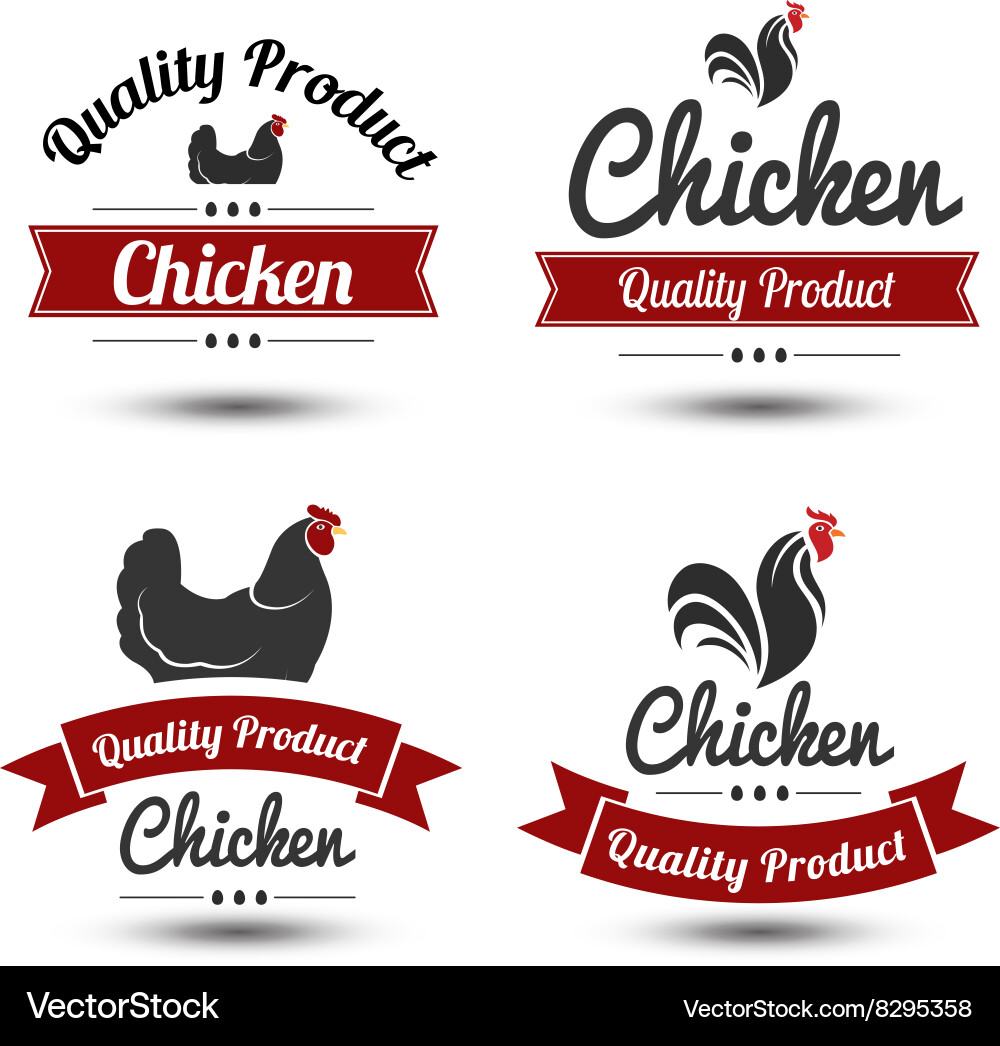 Chicken Branding Elements Royalty Free Vector Image