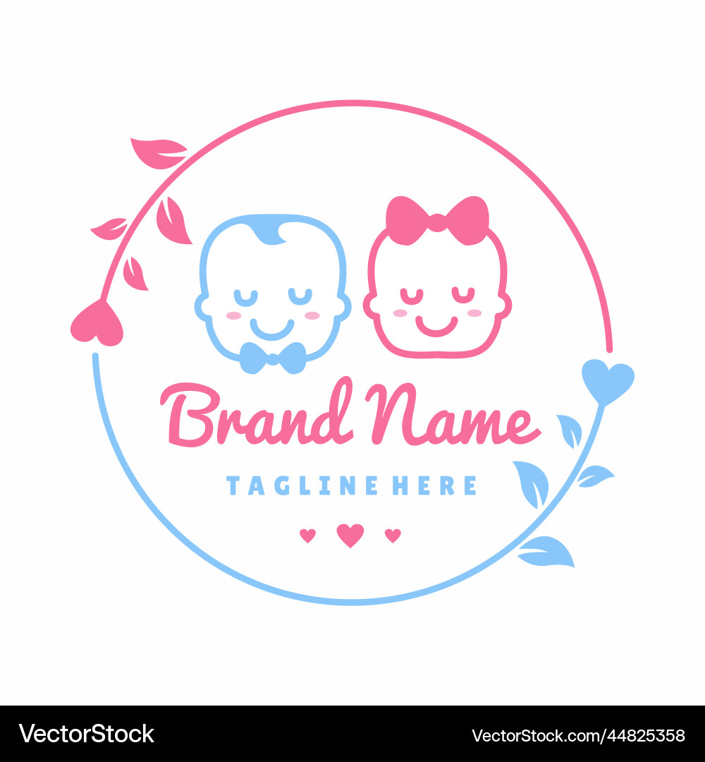 Circle baby shop logo design Royalty Free Vector Image