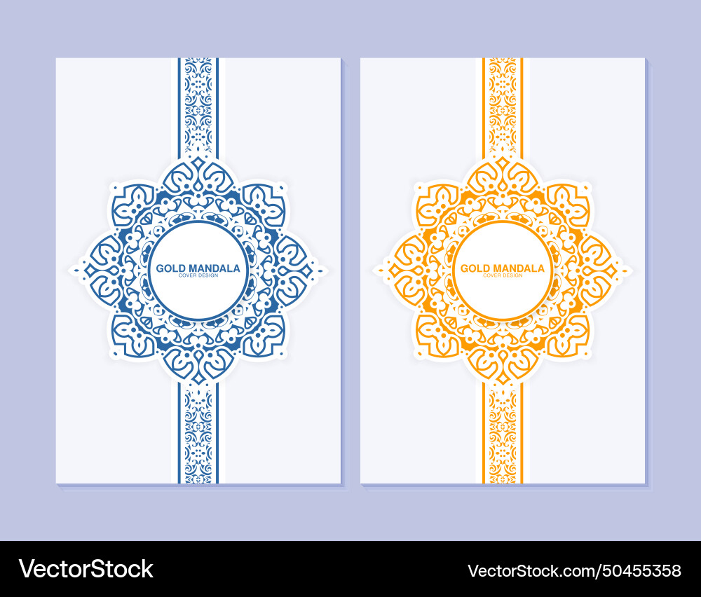 Colorful mandala cover design template Royalty Free Vector